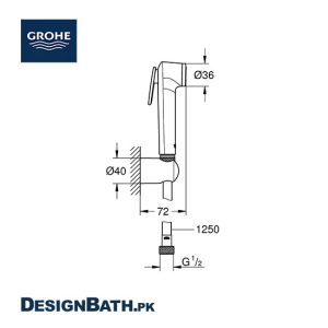 Grohe Muslim Shower Tempesta-f Trigger Spray 30 Wall Holder Set 1 Spray ...