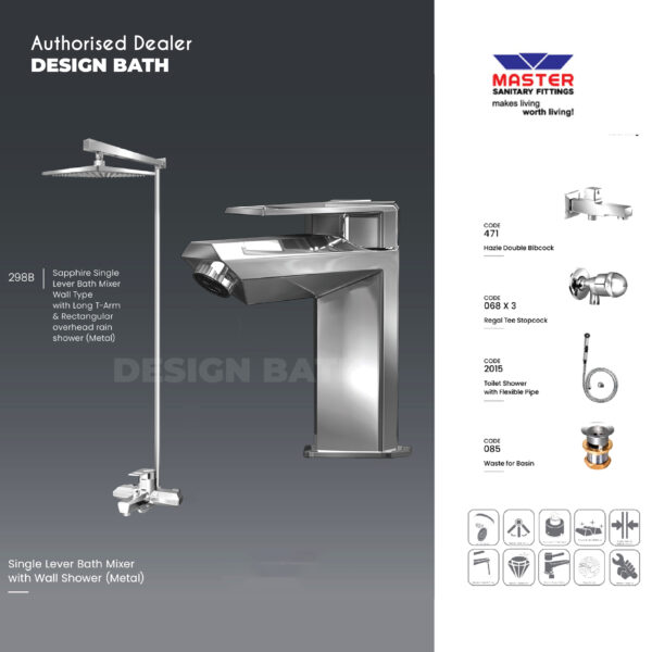 Master Saphire Single Lever Bath Mixer Set - Design Bath