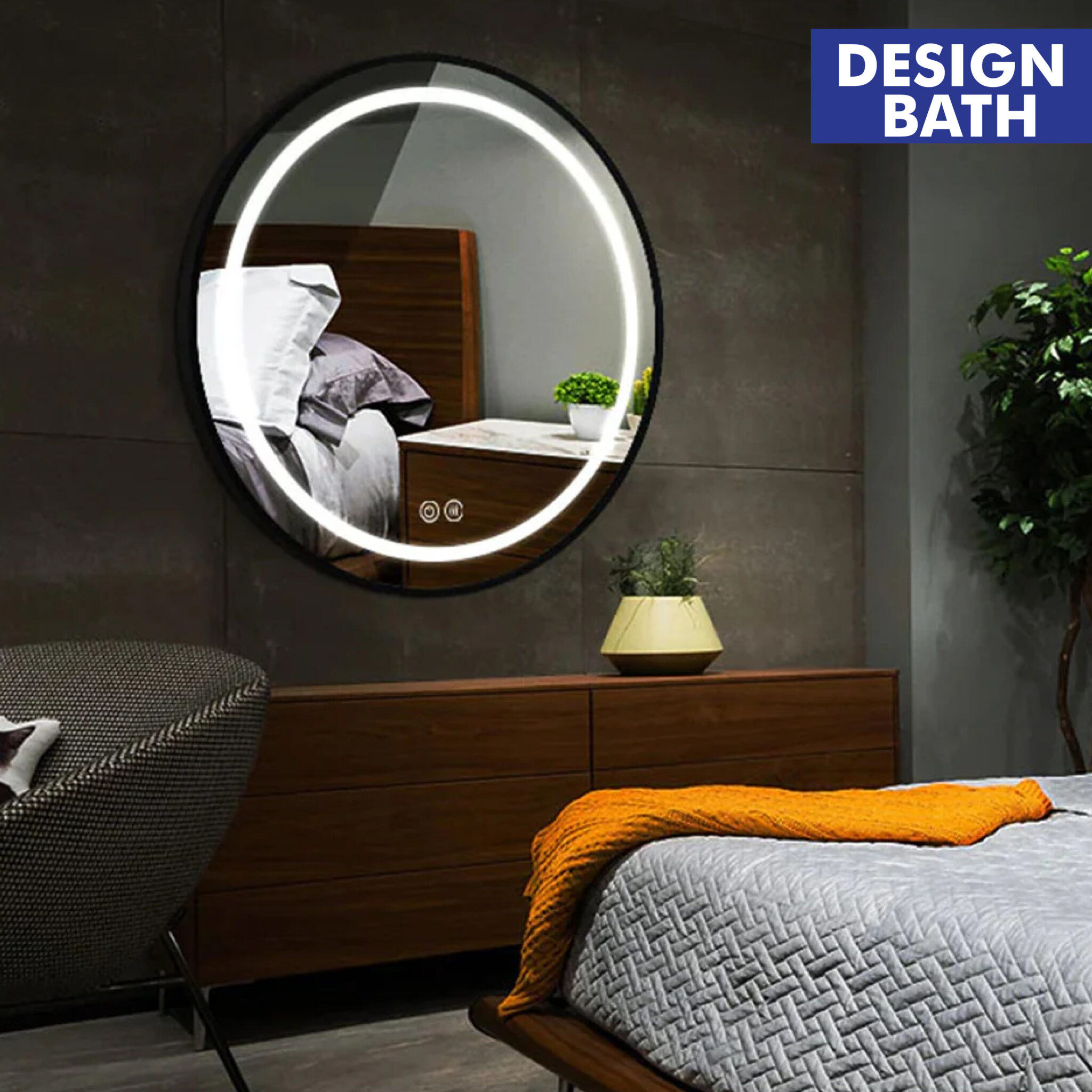 Smart Round Touch LED Mirror 2 - Design Bath