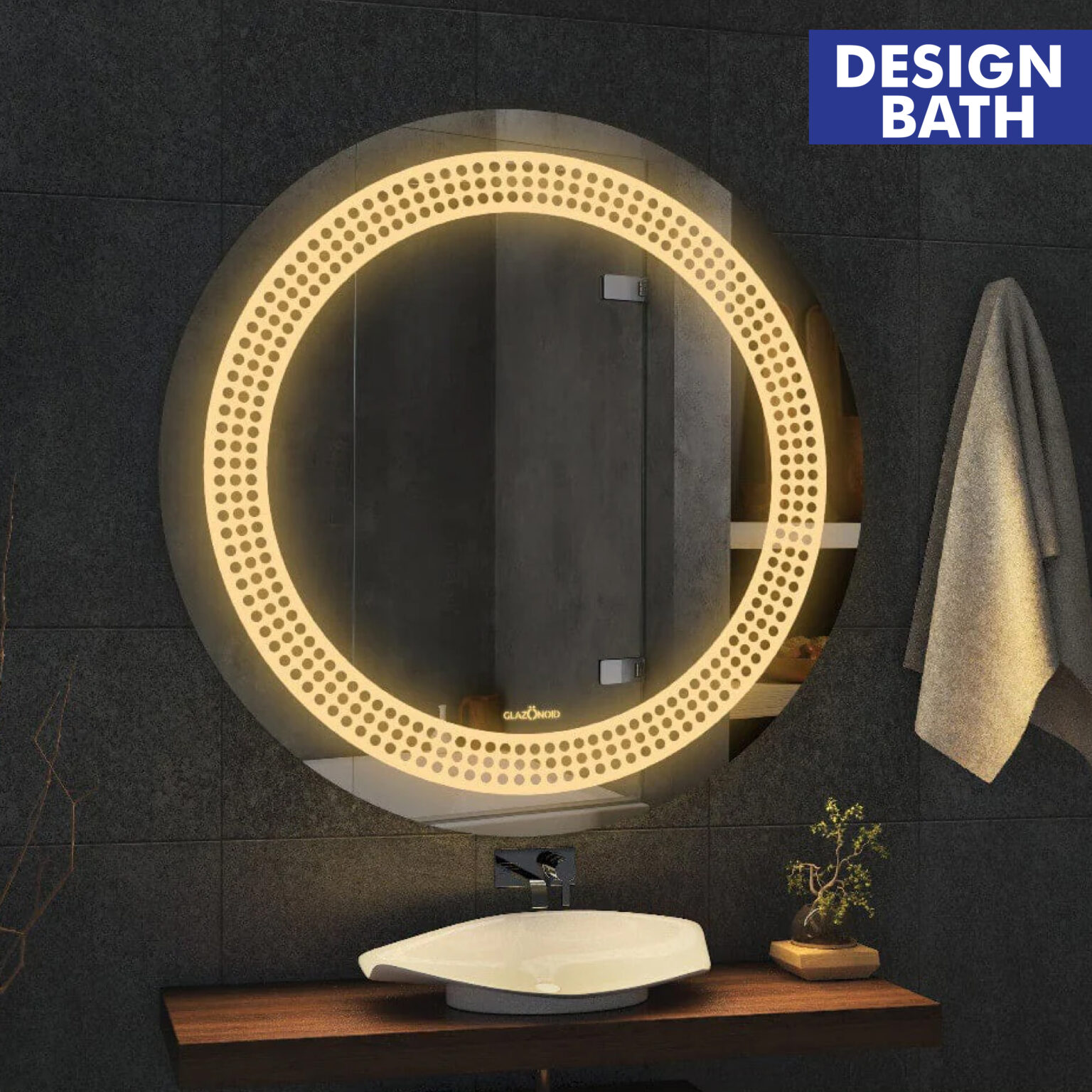 Smart Round Touch LED Mirror - Design Bath